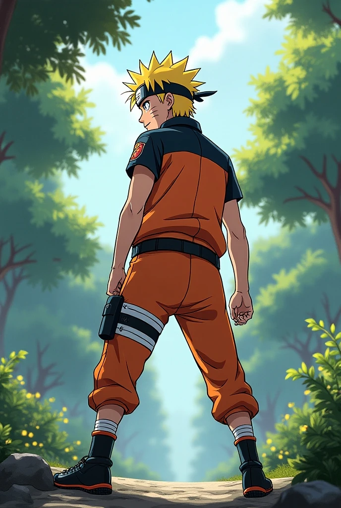 Naruto in the position of 4 with his buttocks facing me - SeaArt AI