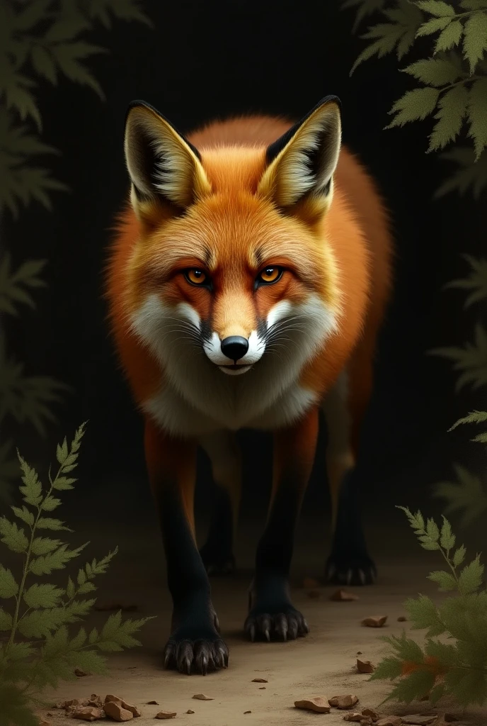 red fox old and wise , painting in classical style, serious oil ...