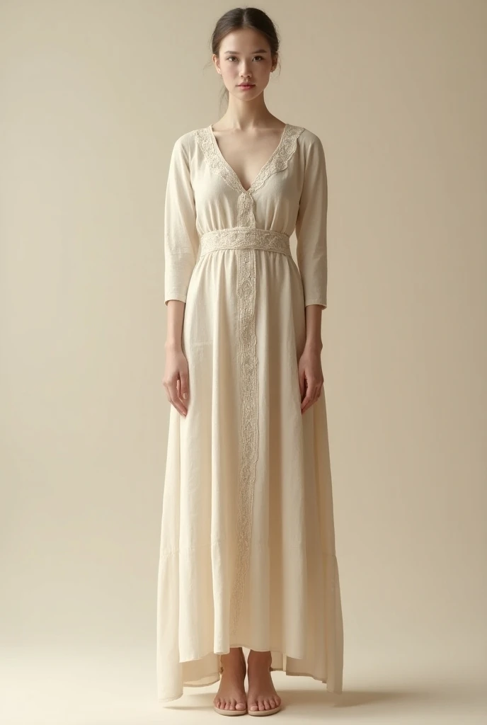 Put a Greek meander on a beige linen dress, I want the dress to be seen ...
