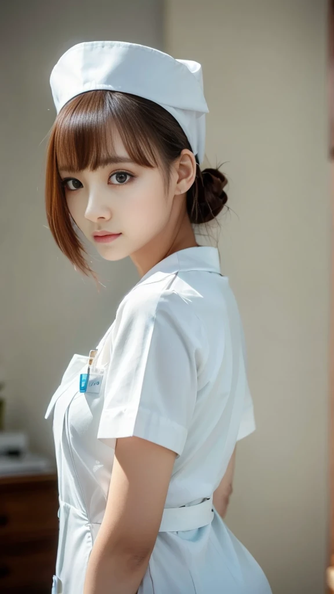 1 girl,(Wearing white nurse clothes:1.2),(RAW Photos, Best Quality - SeaArt AI