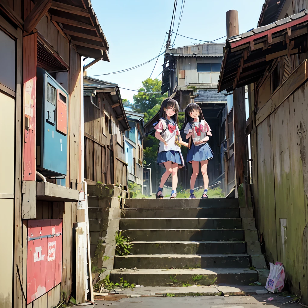 (masterpiece、Detailed Anime)、((Three cute girls、Three elementary school ...
