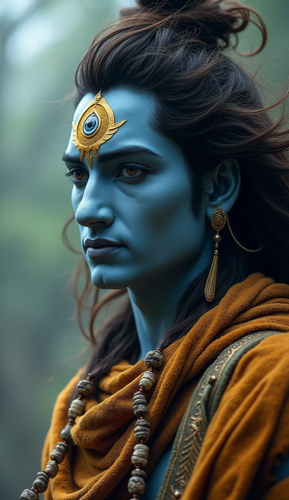 Create a image of mythological god lord Shiva with peaceful mind and ...