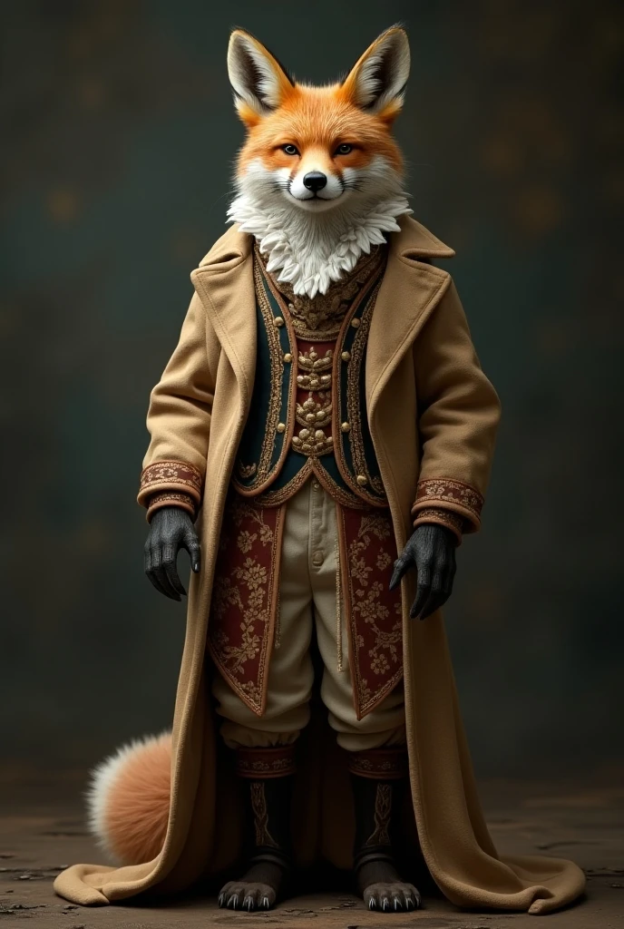 With a mix of foxes and bears While standing like a human Dress up in a ...