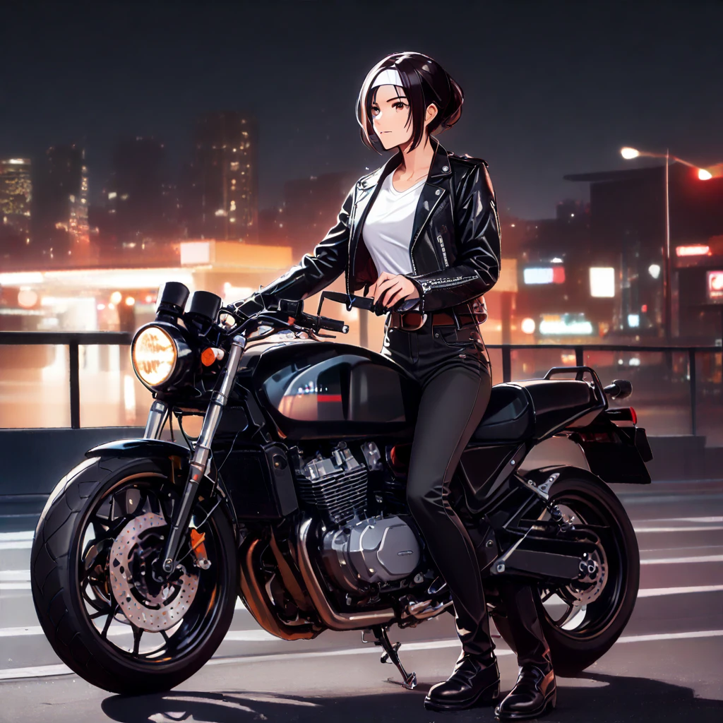 Standing woman, (Riding a motorcycle), Parked Motorcycles, ( stylish ...