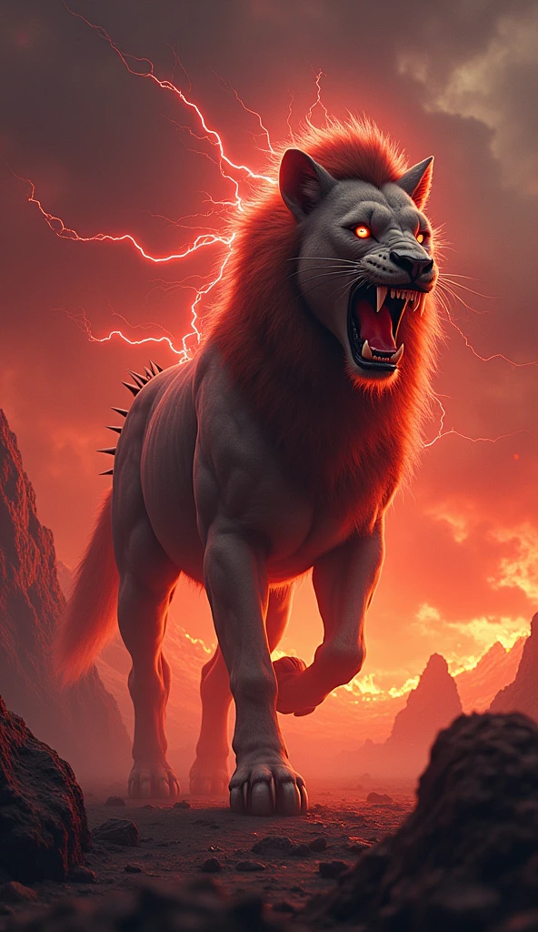 Create a terrifying hybrid combining the stallion and the mountain lion ...