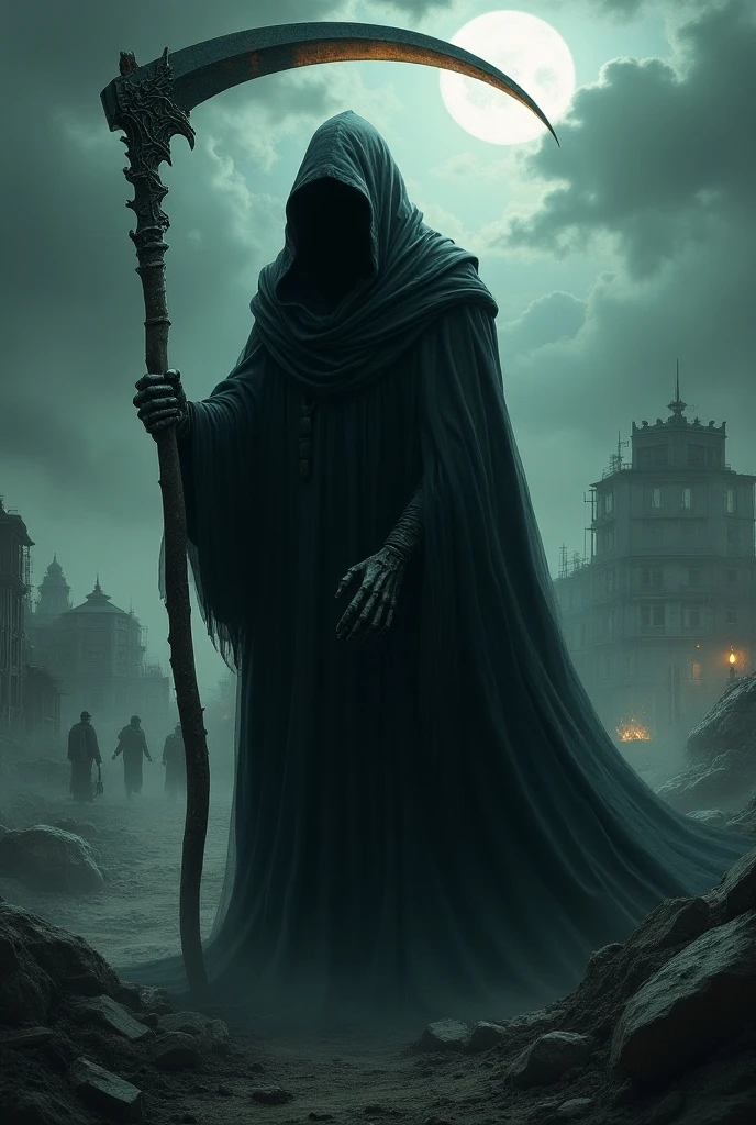 (masterpiece, best quality: 1.2), death, cloak, holding a scythe ...