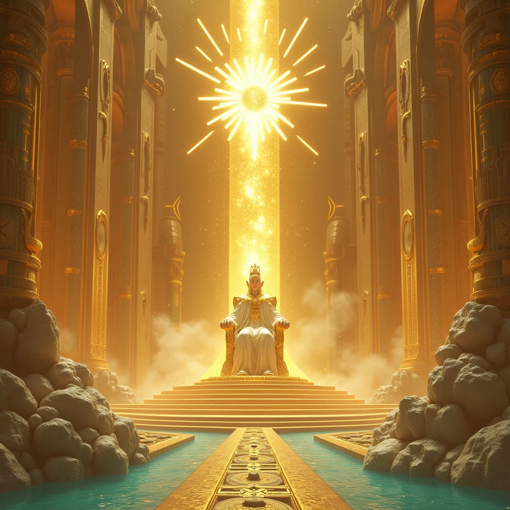 City of gold with a wall of pure jasper with a square with a crystal ...