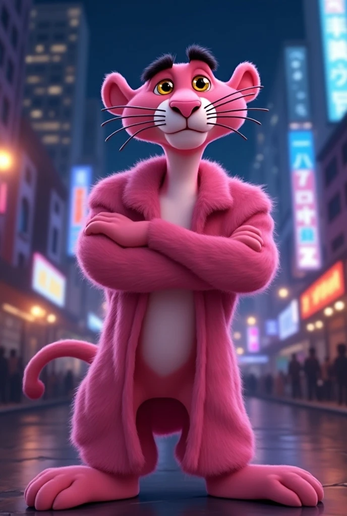 Una imagen animada de la pantera rosa en resolución de 1. - SeaArt AI