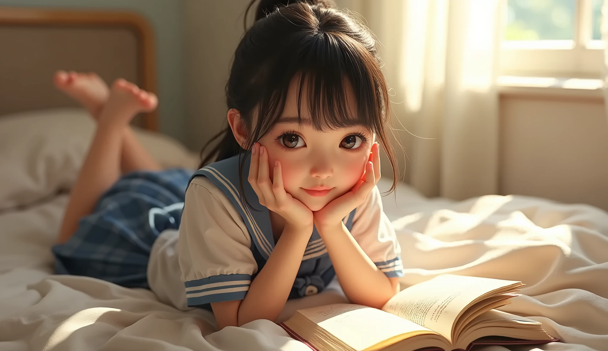 One Girl，(very cute high school girl:1.3)，masterpiece，Best Quality ...