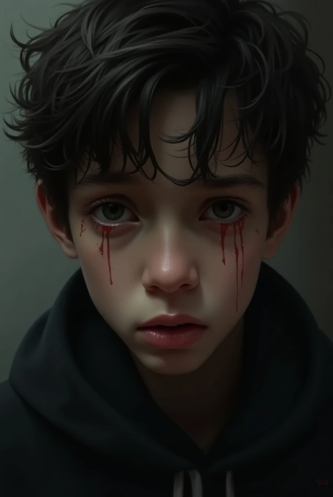 Mr beast younger pic sad and cry without red color - SeaArt AI