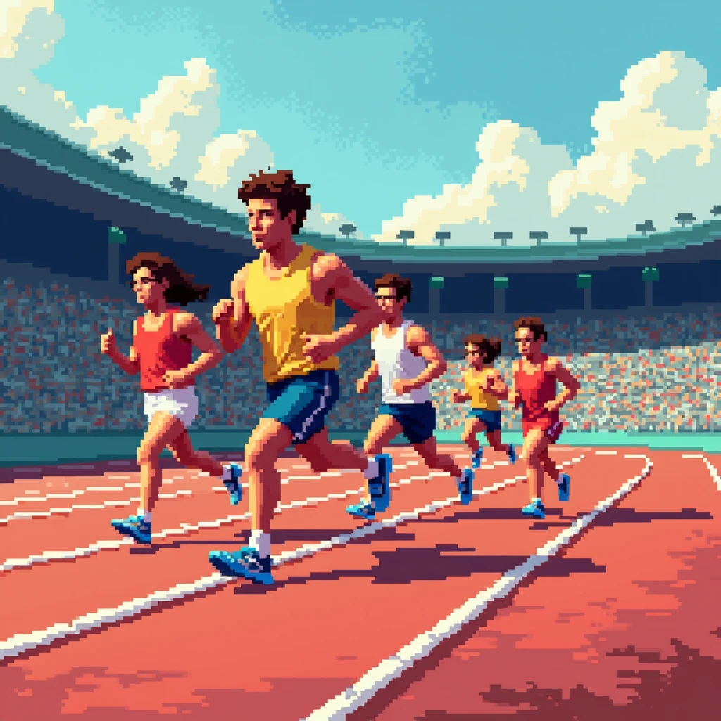 Very rough pixel art, 8-bit, mosaic, early computer game-like - SeaArt AI