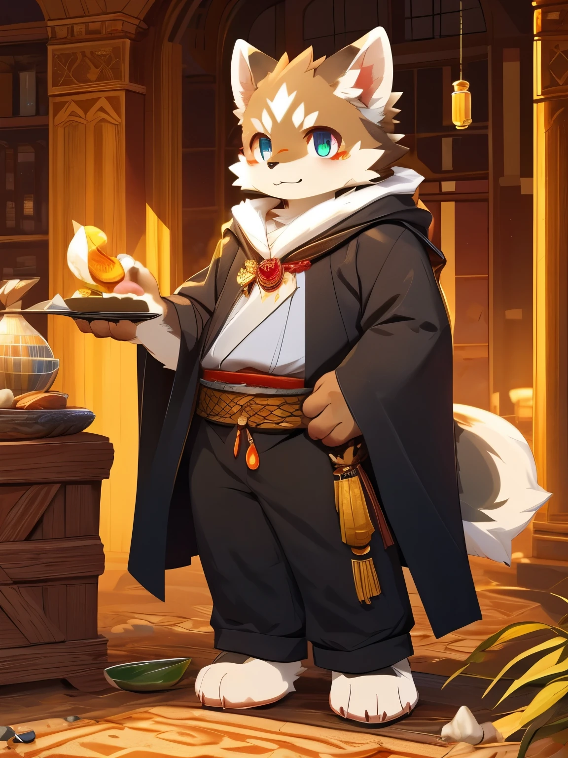 Nj5furry，kemono，full-length portrait，anthro，hi res，male，Brown wolf ...