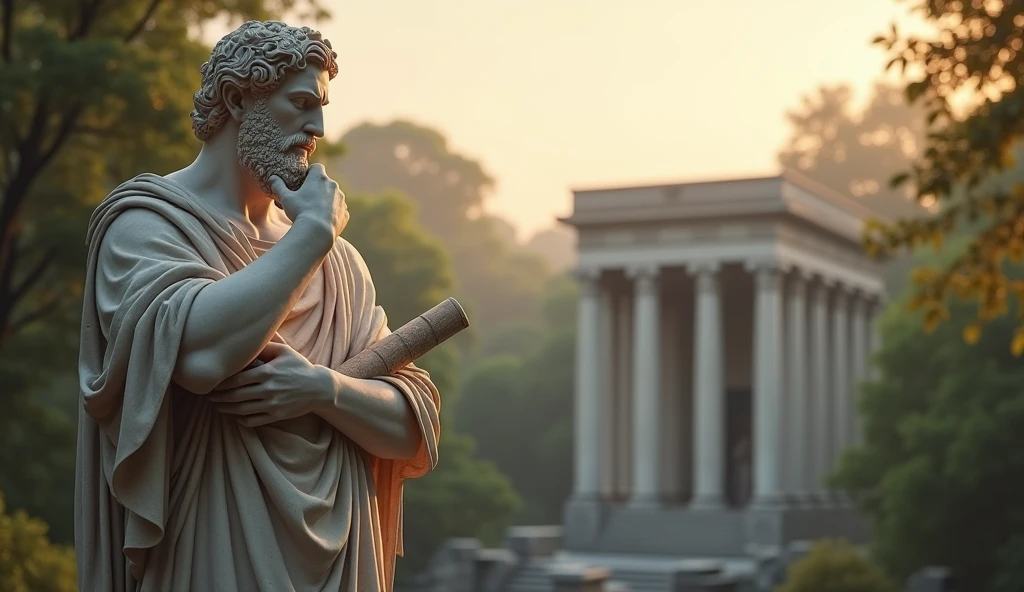 Create an ultra-detailed thumbnail for 'Ancient Stoicism Life Lessons - SeaArt AI