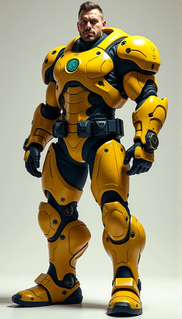 Short giant Muscular security guard，Yellow-gray honeycomb network ...