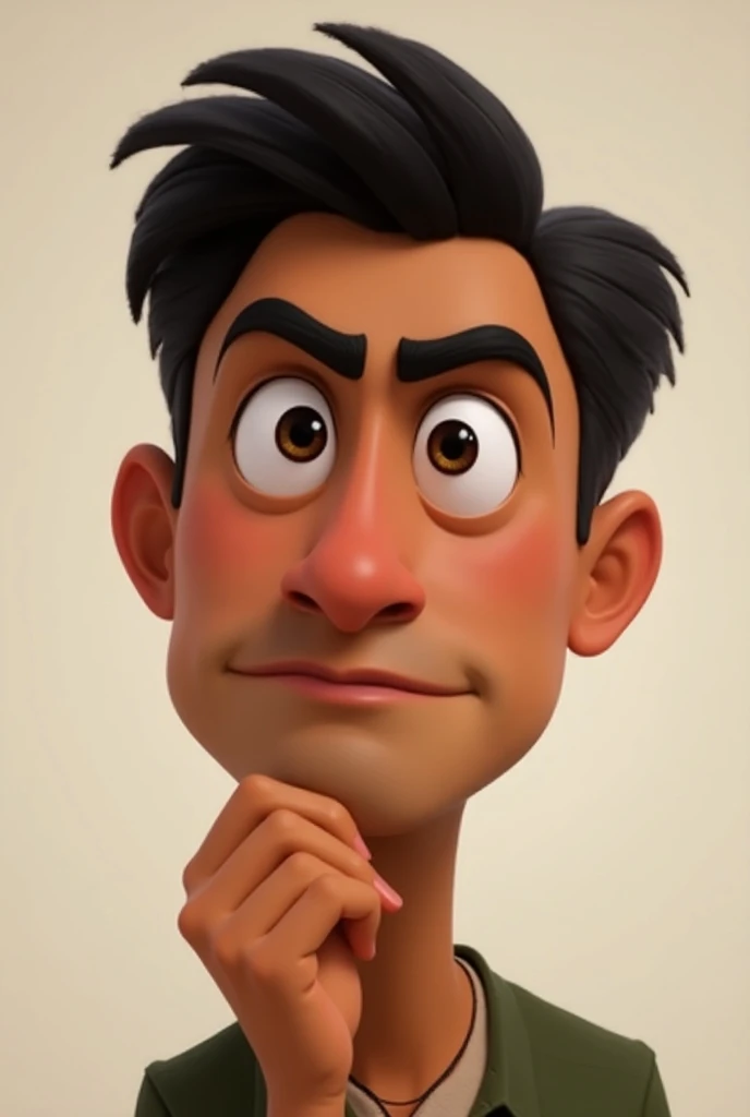 Man thinking with animated Peruvian features - SeaArt AI