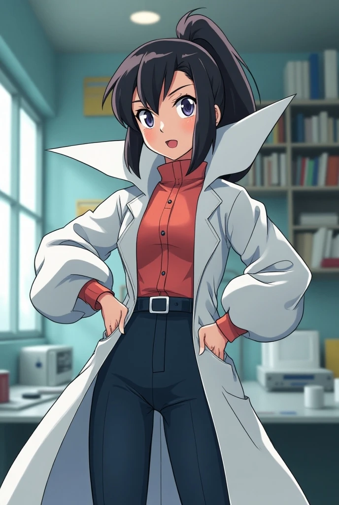 Anime Female Pokemon Professor wearing a Lab Coat and a Massive Popped ...