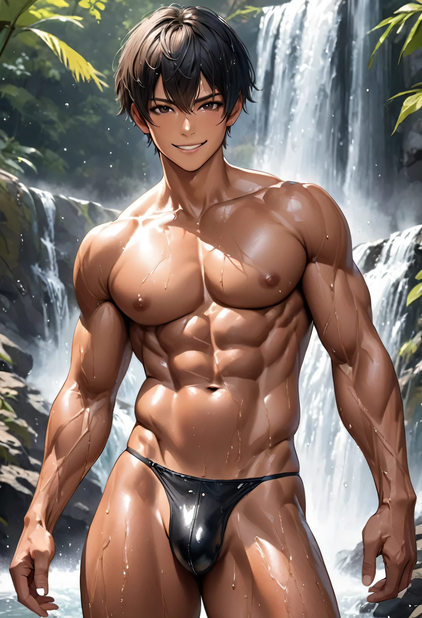 High quality, detailed, Realistic,(tanned wet japanese bimbo boy - SeaArt AI