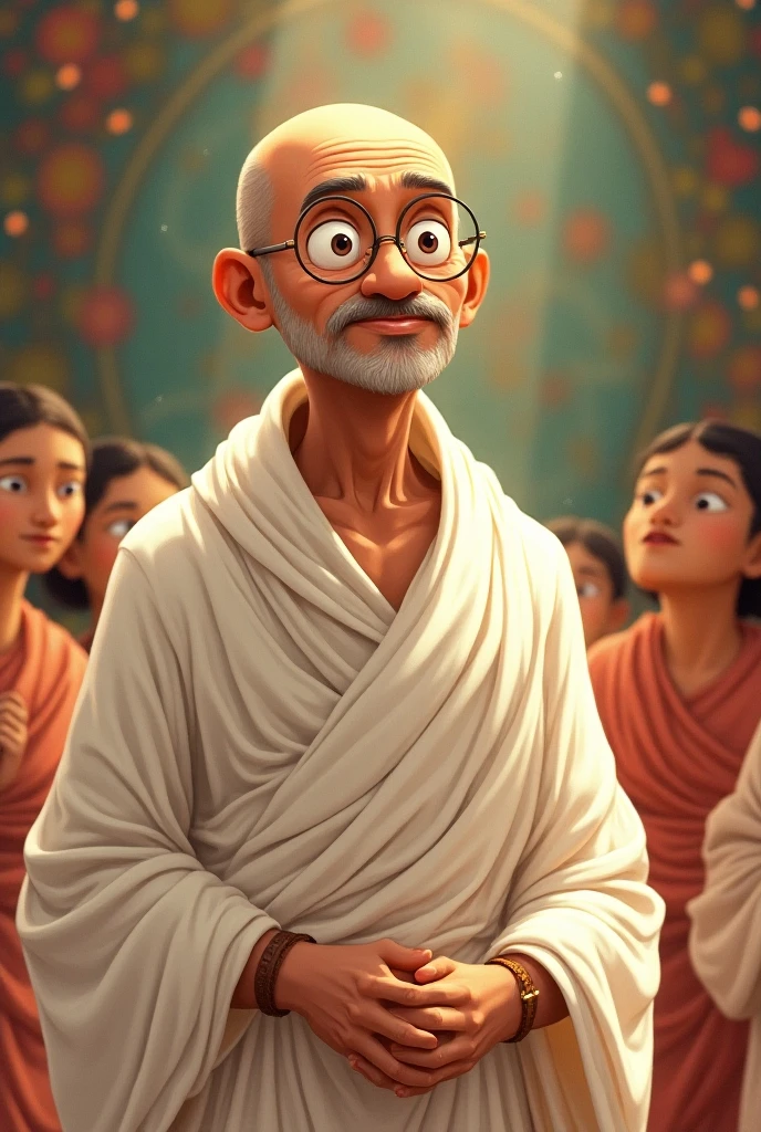 Mahatma gandhi anime character singing tauba tauba - SeaArt AI