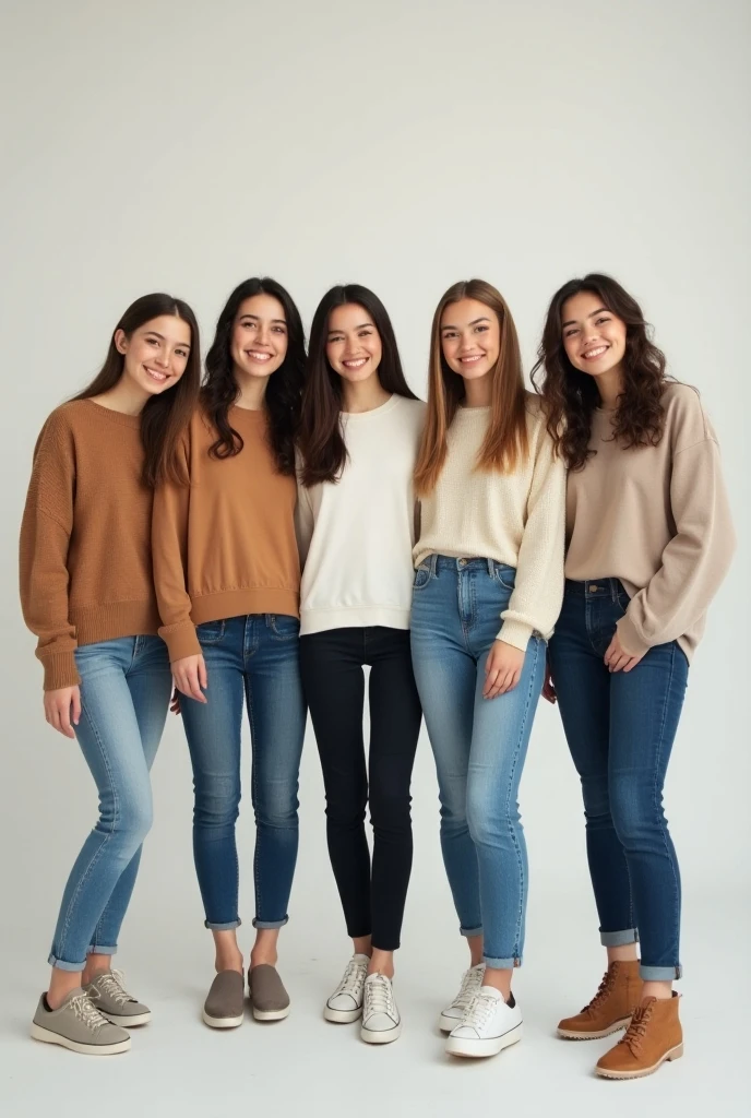 Five white girls standing posing for the photo. - SeaArt AI