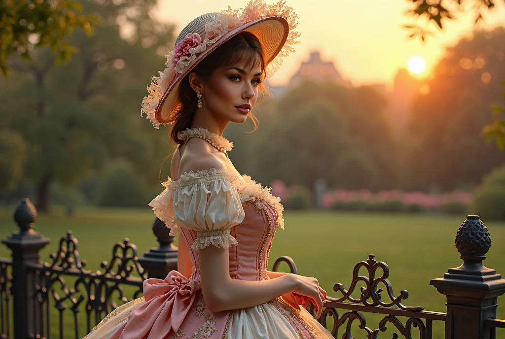 Crinoline fashion (1860 n .e.): Lady in a fluffy crinoline dress ...