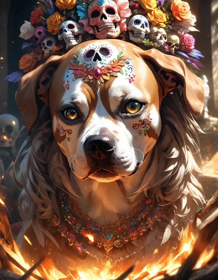 Calavera Pitbull creado con SeaArt AI