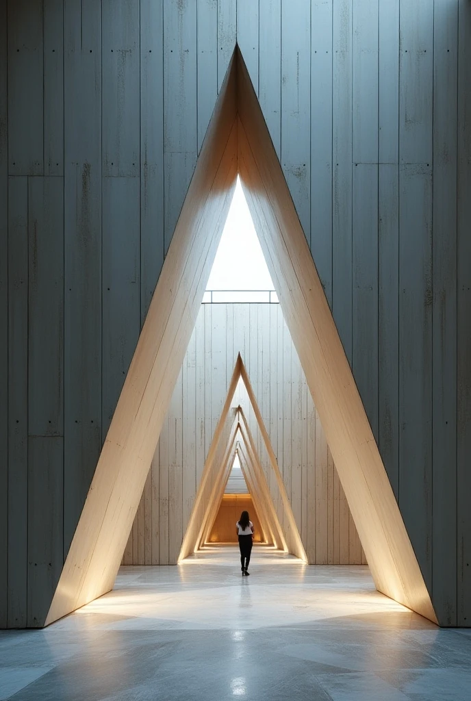 Sunken space in a triangular shape in an architectural project - SeaArt AI