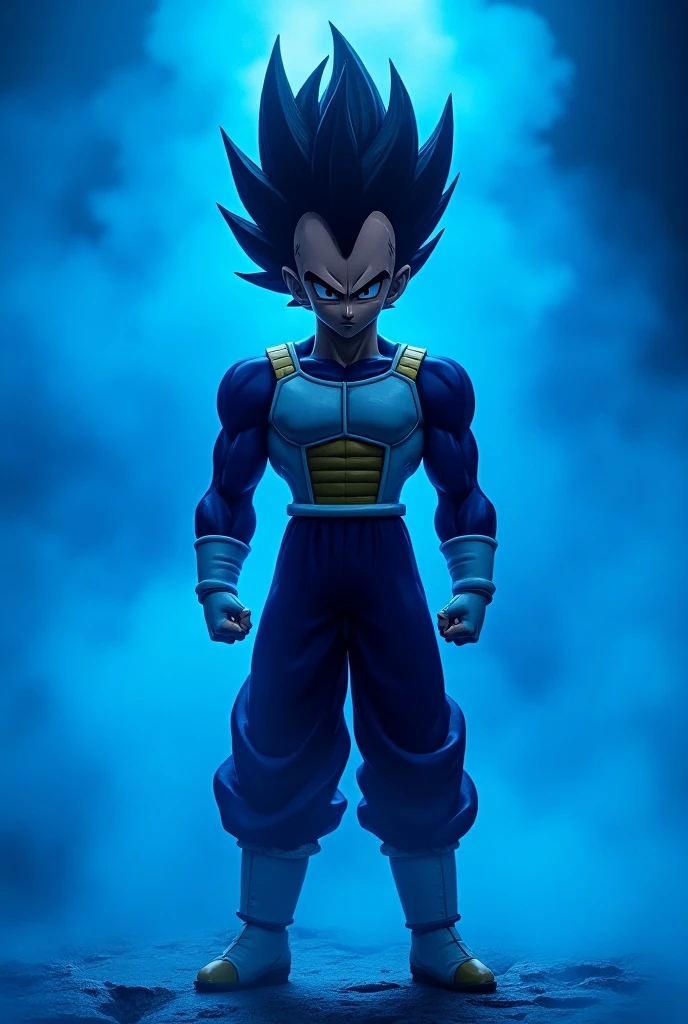 Vegeta com papel de parede de fundo azul - SeaArt AI
