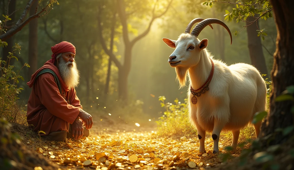 A goat wearing a traditional Punjabi shalwar kameez, sitting casually ...