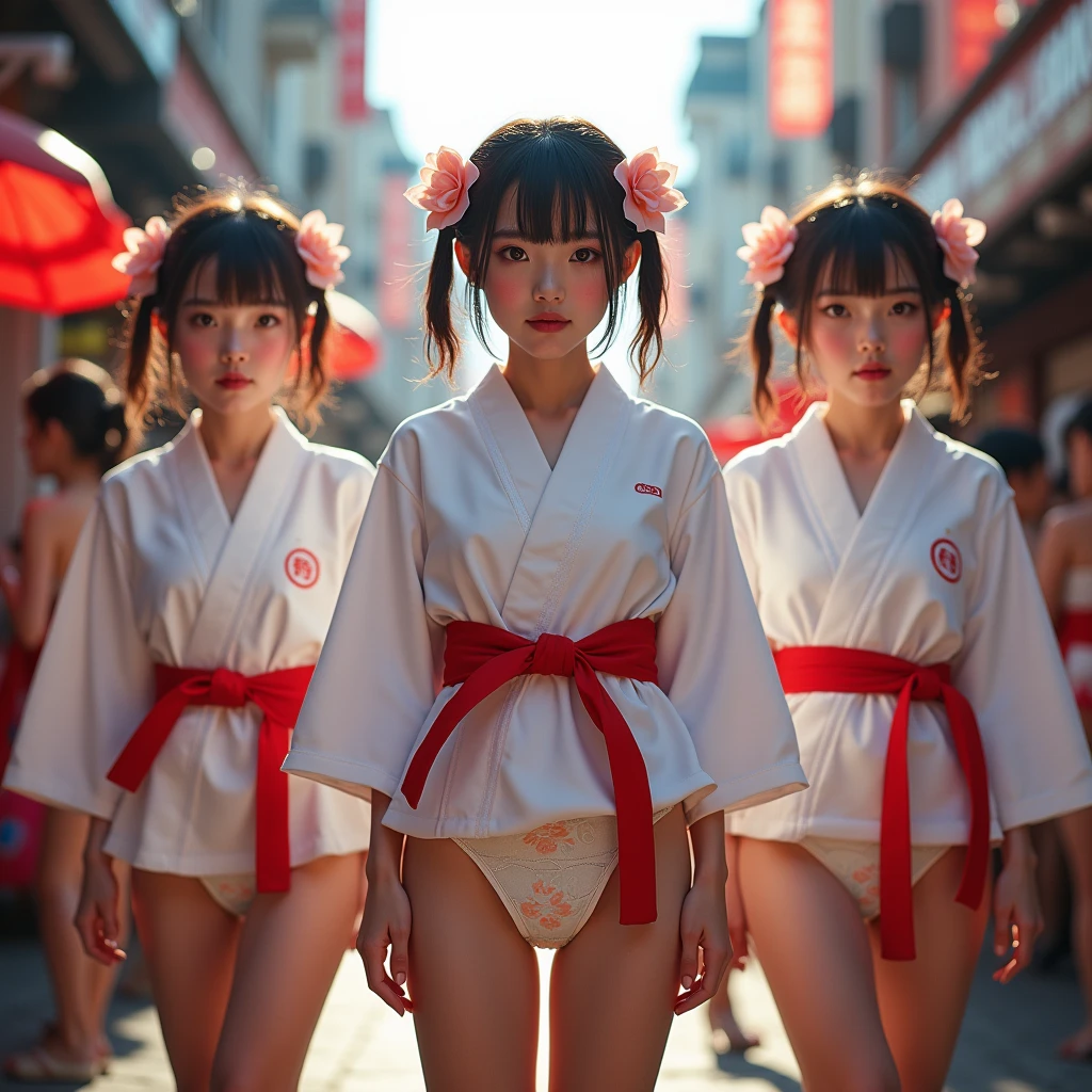 8K ExtremelyDetailed ProfessionalPhoto of [KAWAII] FUNDOSHI Girls in HAKATA GION - SeaArt AI