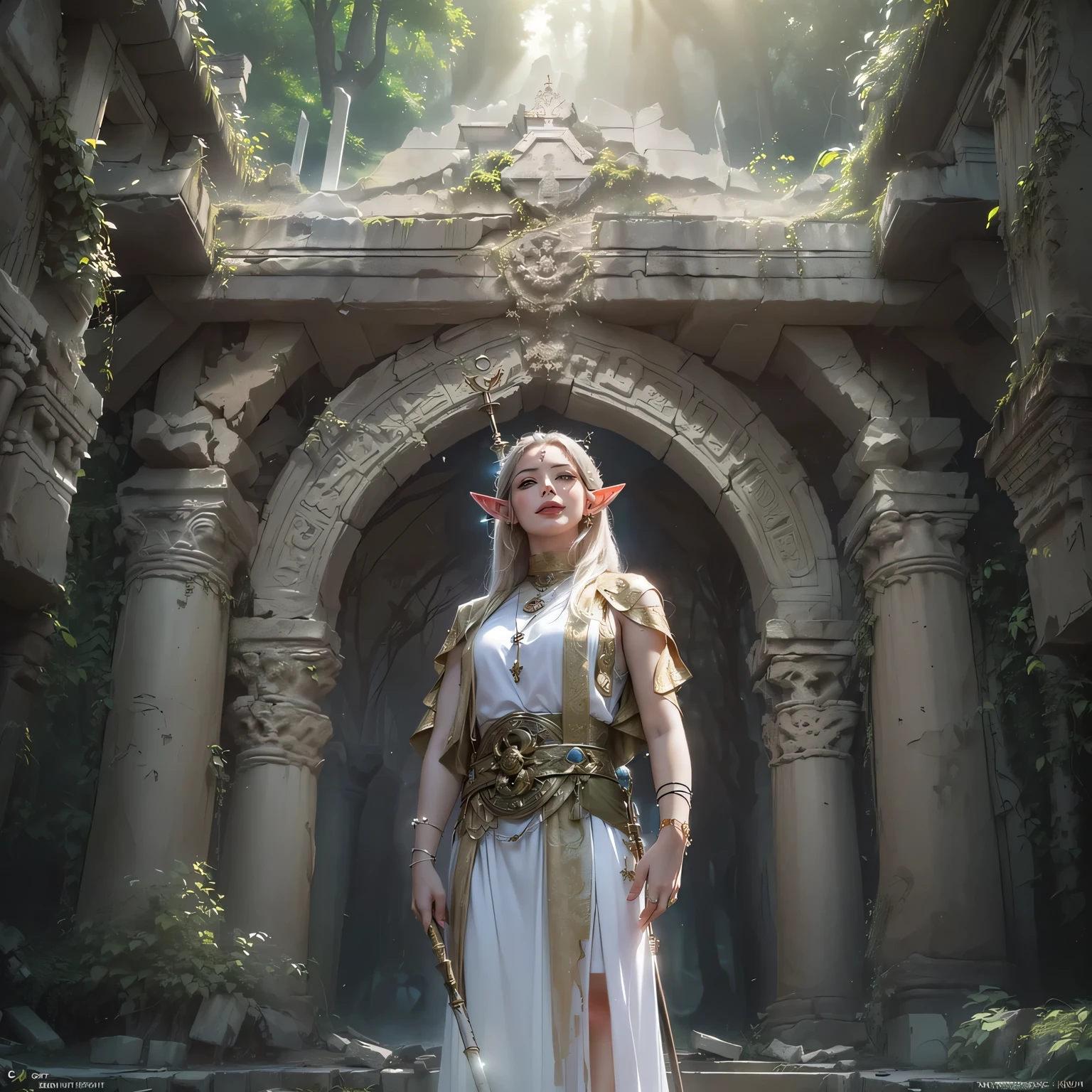 The original image was created on October 8, 2024. Elven priest - SeaArt AI