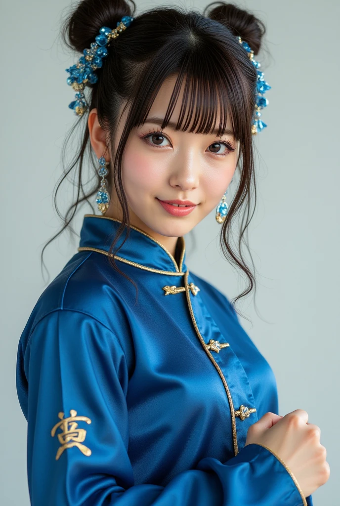 Chun-Li from Street Fight II,perfect chun li costume,Blue cheongsam ...