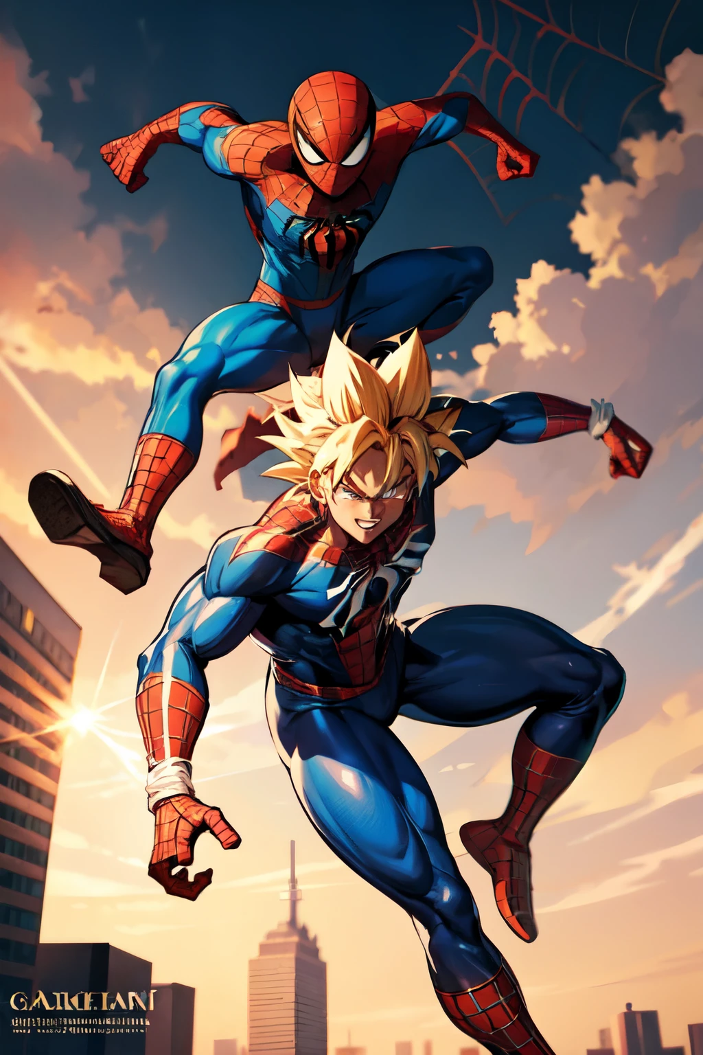 Goku fights Spider-Man - SeaArt AI