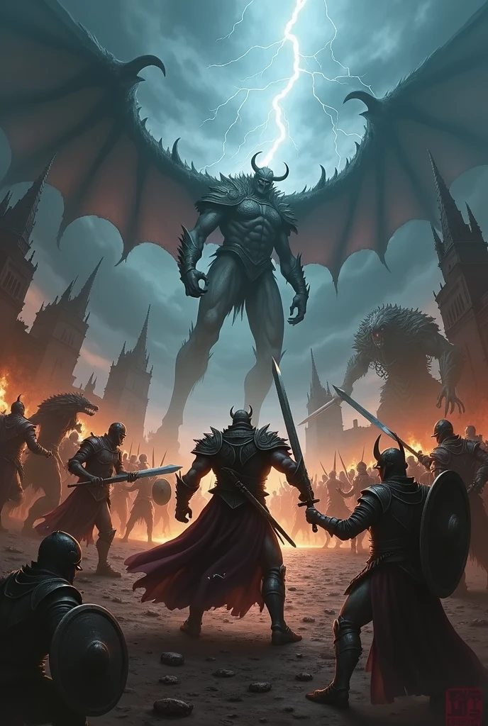 A great war, Daemons, monsters, Elementals, shades, swords and spears ...