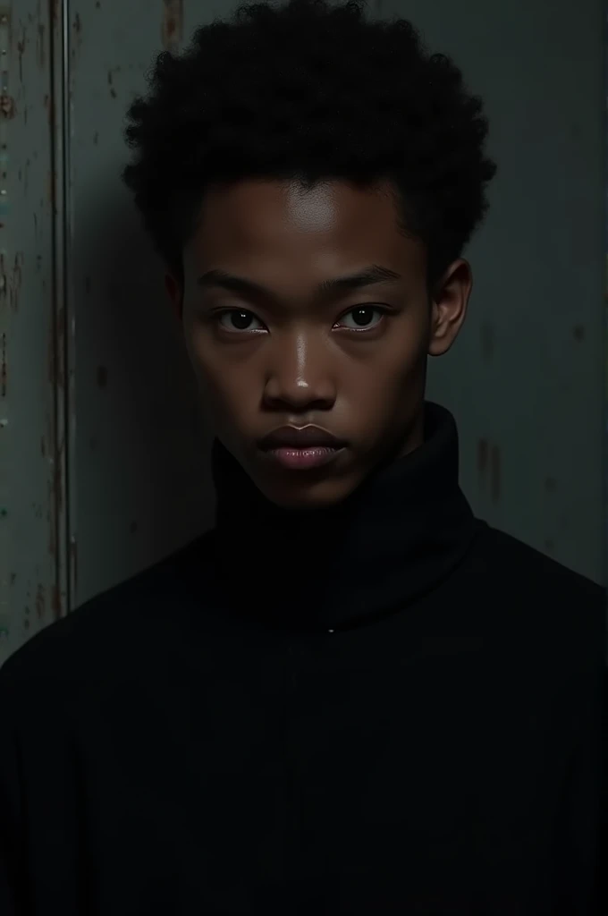 Blasian teen wearing all black - SeaArt AI