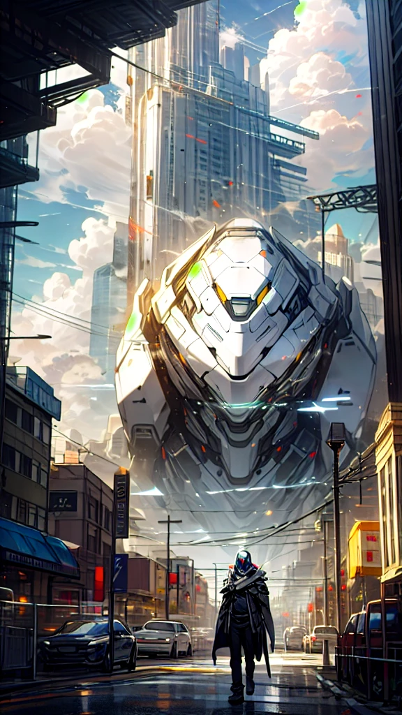 Null, cloud, holding_arms, no _human, Shine, robots, architecture ...