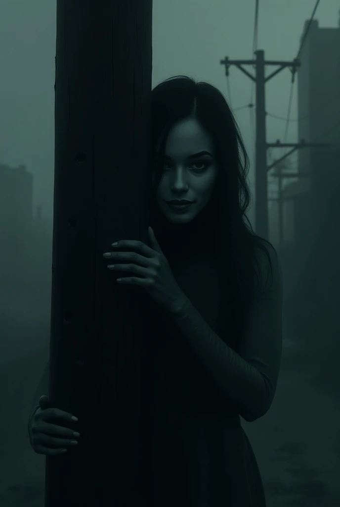 The ghost of the telephone pole 、 the black shadow hidden behind the ...