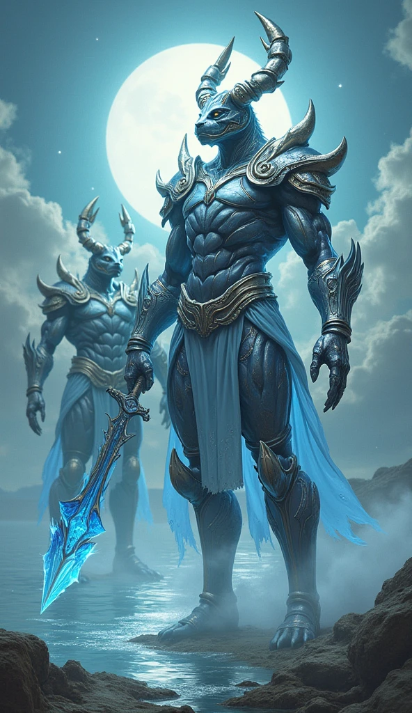 "In a fantastical landscape, imagine powerful Nephilim embodying the ...