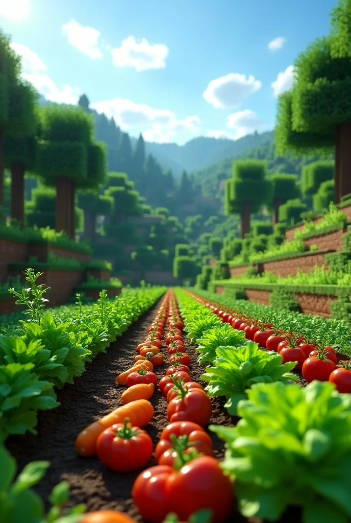 Vegetable garden in Minecraft with realistic graphics - SeaArt AI