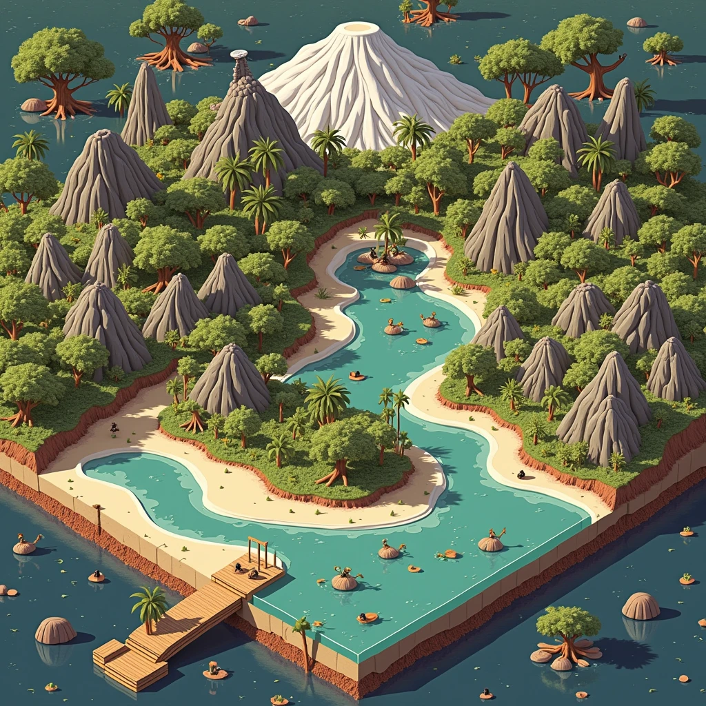 I need an image of a large island for a board game based on Darwin ...