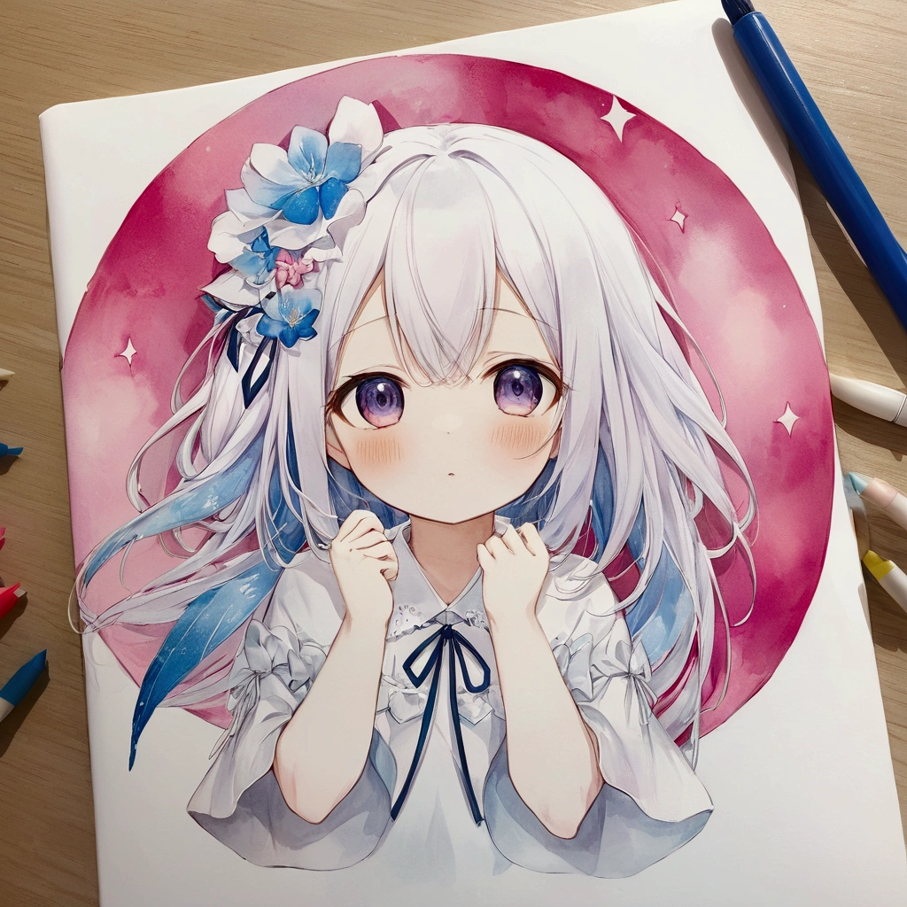 Purple hair,long hair,unkempt hair,Beautiful purple eyes that seem to ...