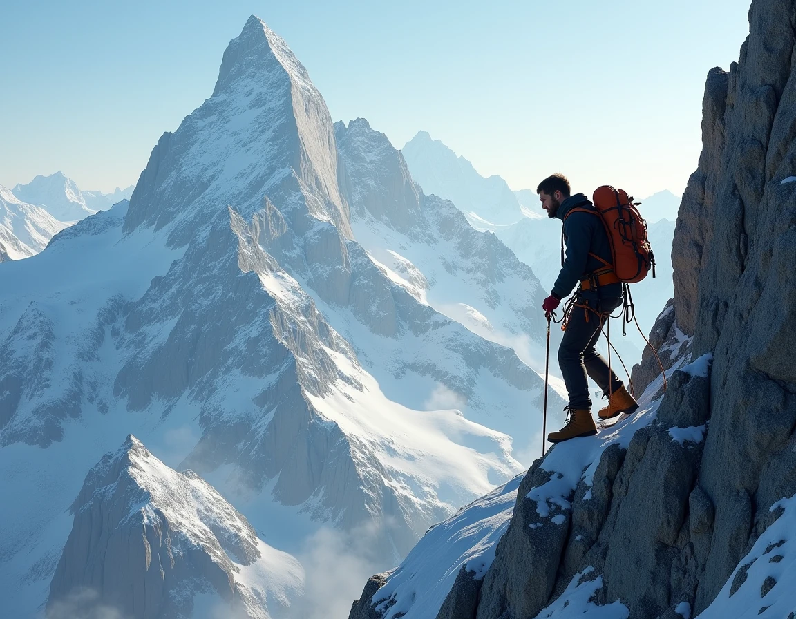 Mountain climbing Strength and Connection with the Mountains - SeaArt AI