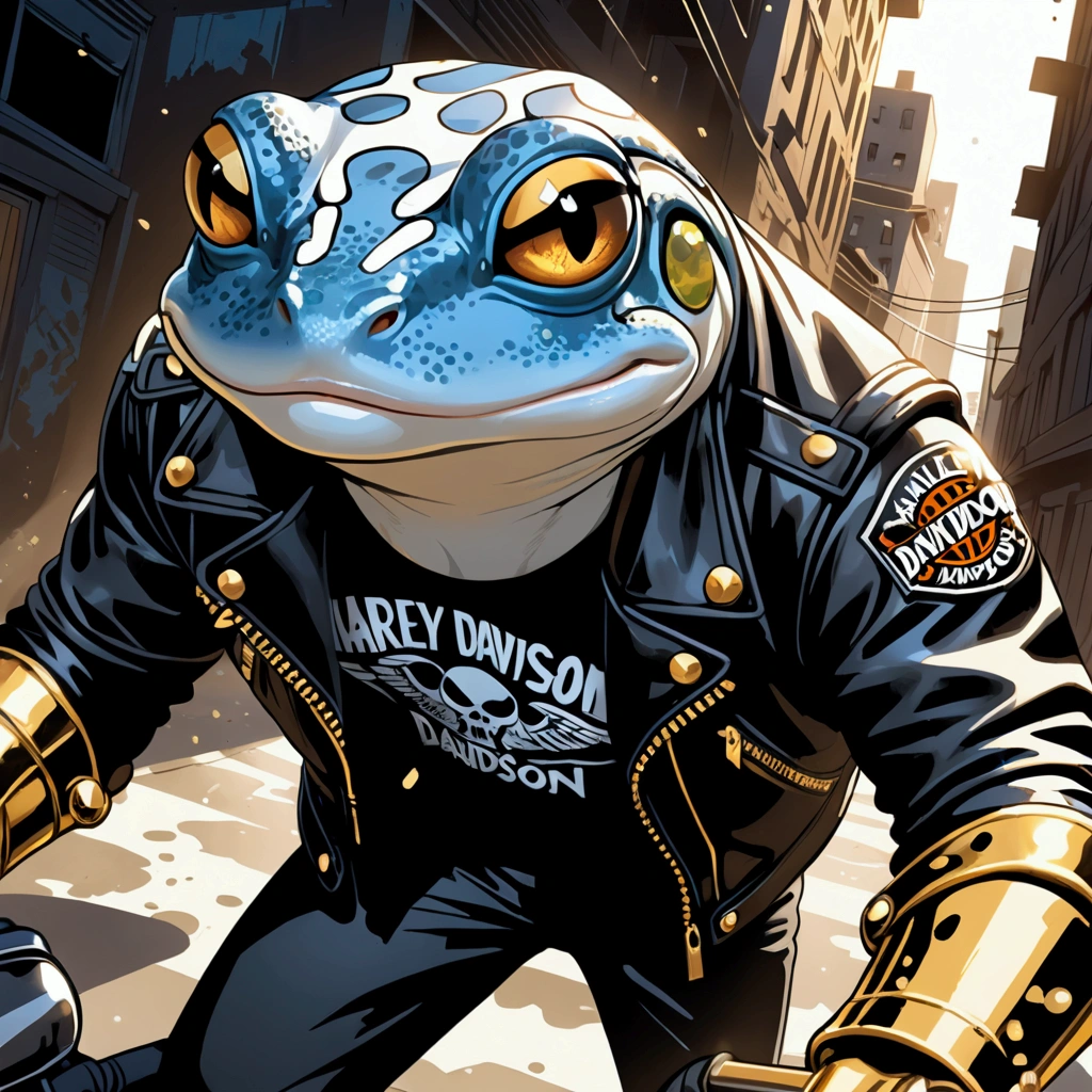 Closeup, A highly detailed digital illustration of an extremely badass ...