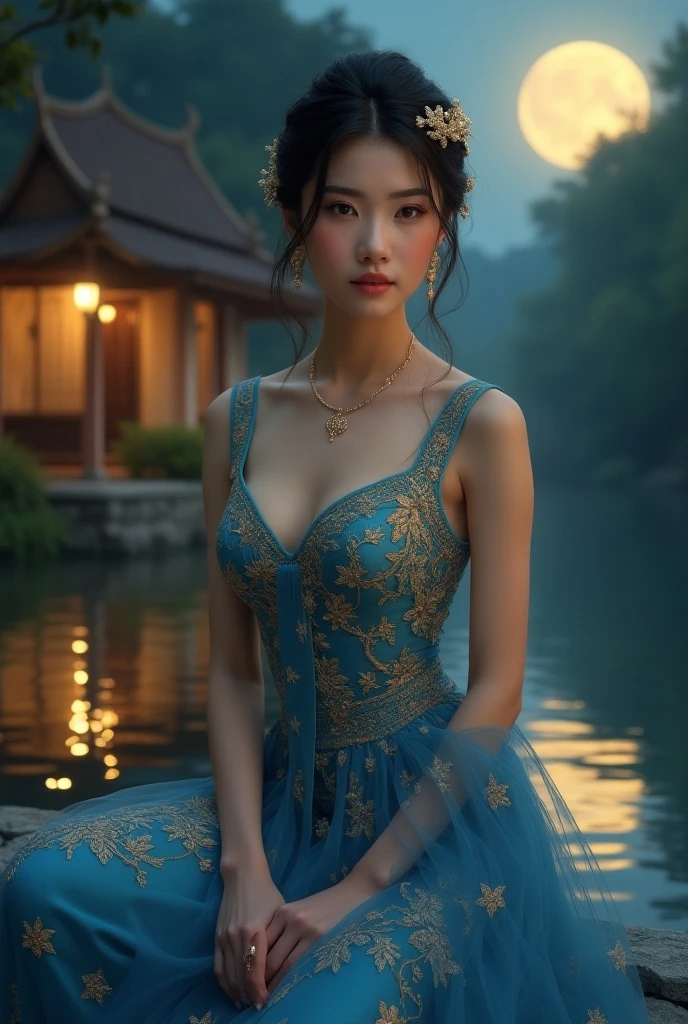 Masterpiece, Excellent quality, High detail. She looks at the camera - SeaArt AI