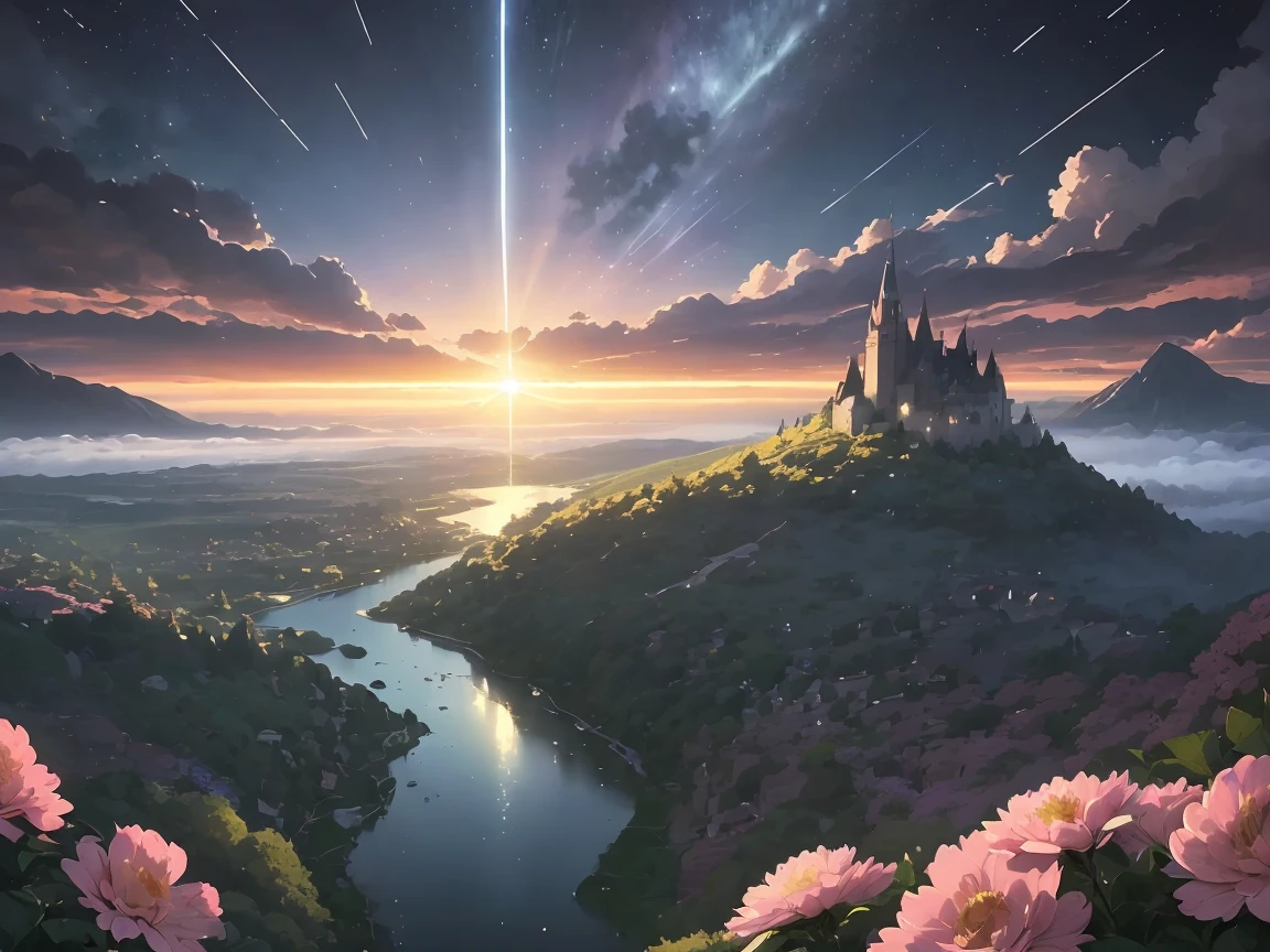 Landscape, A Beautiful Night Sky , Meteor Shower, Beyond the Clouds ...