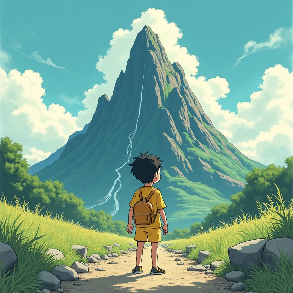 An illustration in old manga style inspired by 'Doraemon' , showing ...
