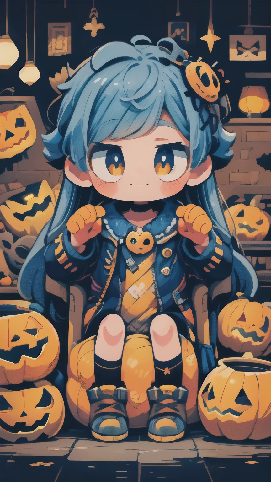 A smiling cute monster boy, adorable monster boy, halloween monster ...