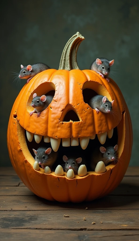 ( best quality 、masterpiece、 Kampala)、 mice bite pumpkins 、Rats eating ...