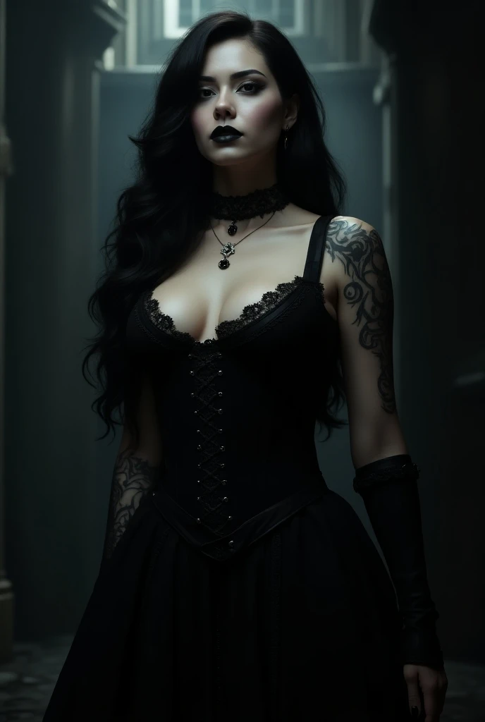 Busty goth woman - SeaArt AI