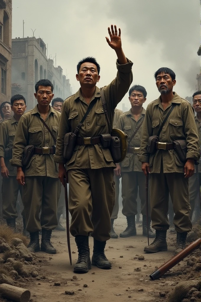 Japani soldiers surrendering - SeaArt AI