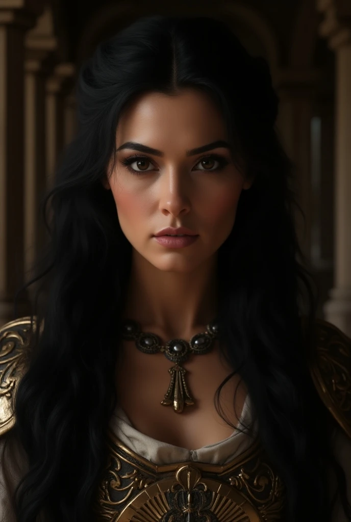 Salma Hayek, medieval nobleman, 40 years old, beautiful detailed eyes ...